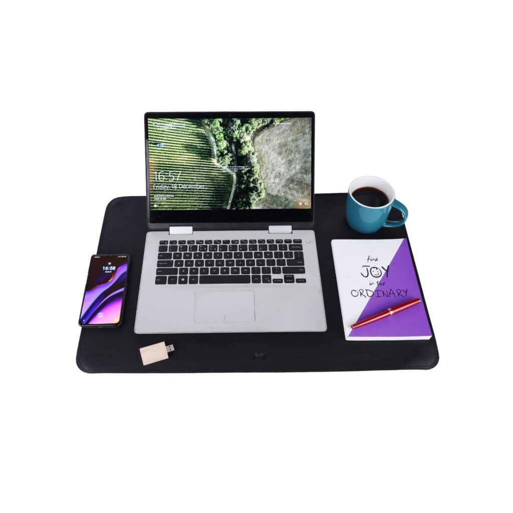 Leather Desk Pad – Small – Black – Massi Miliano