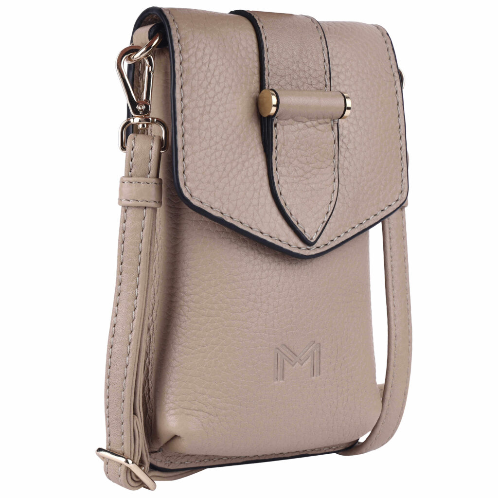Women’s Mobile Crossbody Bag – Veneto – Sand – Massi Miliano